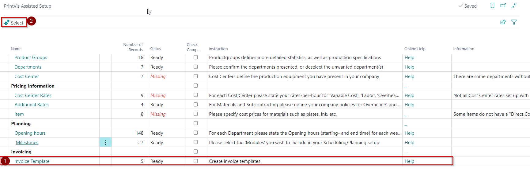 PrintVis Assisted Setup - Invoice Template - PrintVis Documentation